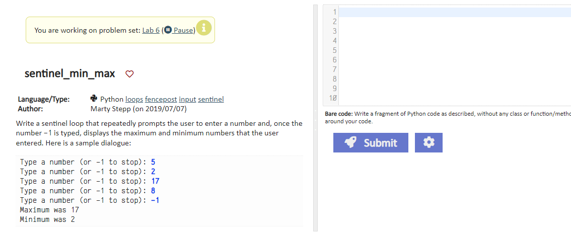 Solved You are working on problem set: Lab 6 (O Pause) 2 3 4 | Chegg.com