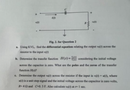 Solved Fig. 2. ﻿for Question 2Using KVL, ﻿find the | Chegg.com