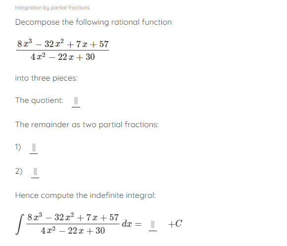 Solved Integration by partial fractions Decompose the | Chegg.com