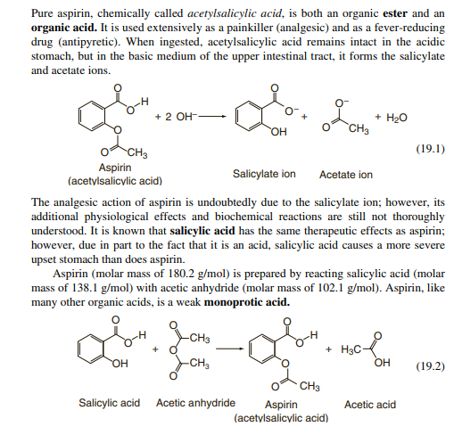 Solved Pure aspirin, chemically called acetylsalicylic acid, | Chegg.com
