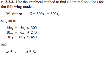 Solved D 3.2-4. Use the graphical method to find all optimal | Chegg.com