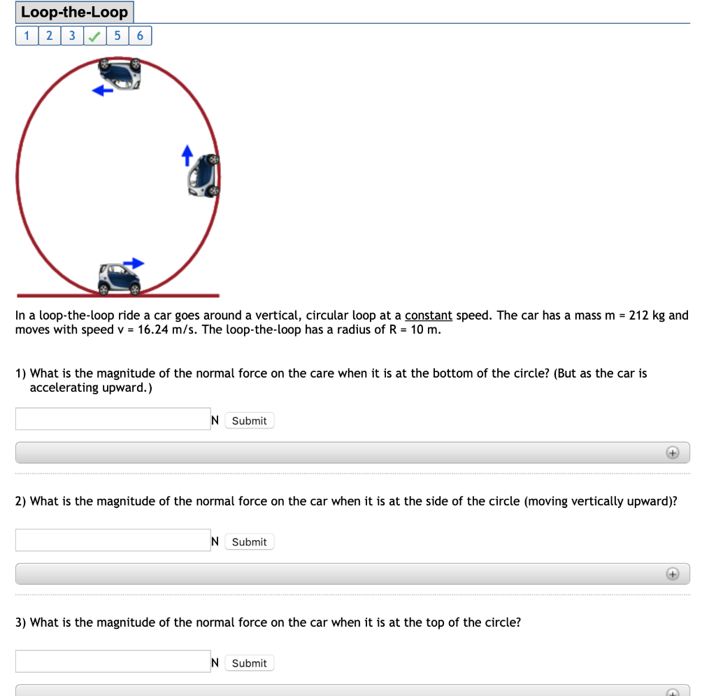 Solved Loop-the-Loop 1 | 2 | 3 756 In a loop-the-loop ride a | Chegg.com