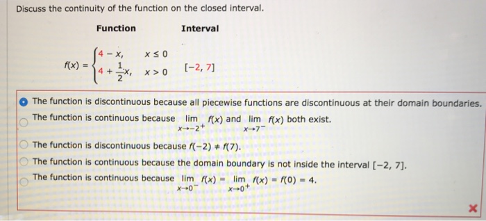 Solved How do l find out the continuity of this piecewise | Chegg.com
