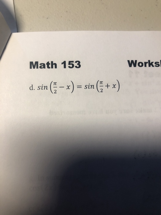 Solved Math 153 Works d. sin ( | Chegg.com