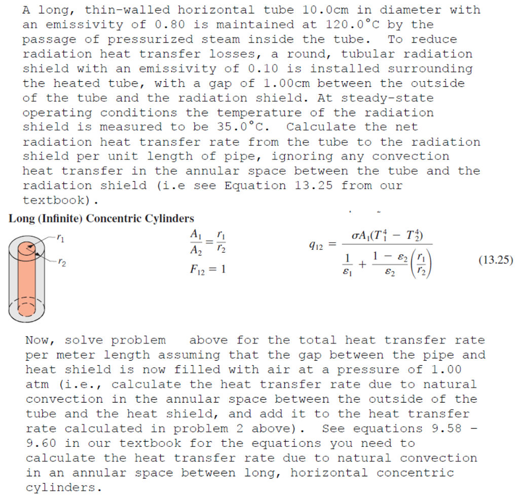 Solved A long, thin-walled horizontal tube 10.0cm in | Chegg.com