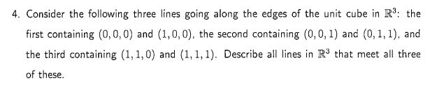 Solved 4. Consider the following three lines going along the | Chegg.com