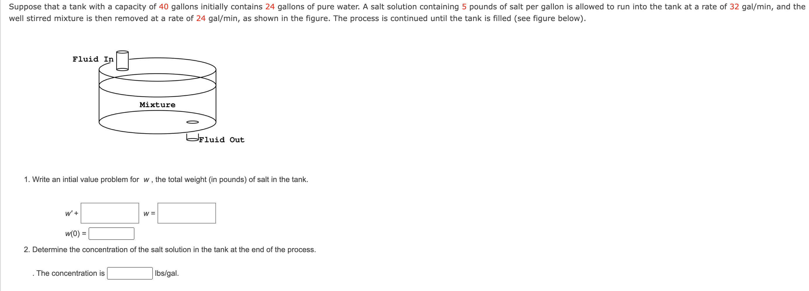 Solved well stirred mixture is then removed at a rate of | Chegg.com