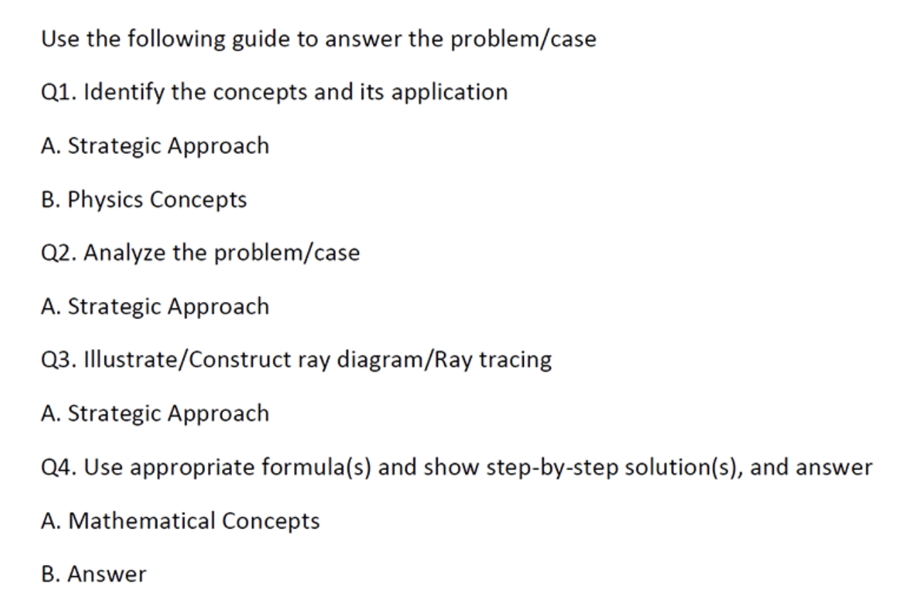 Solved Use the following guide to answer the problem/case | Chegg.com