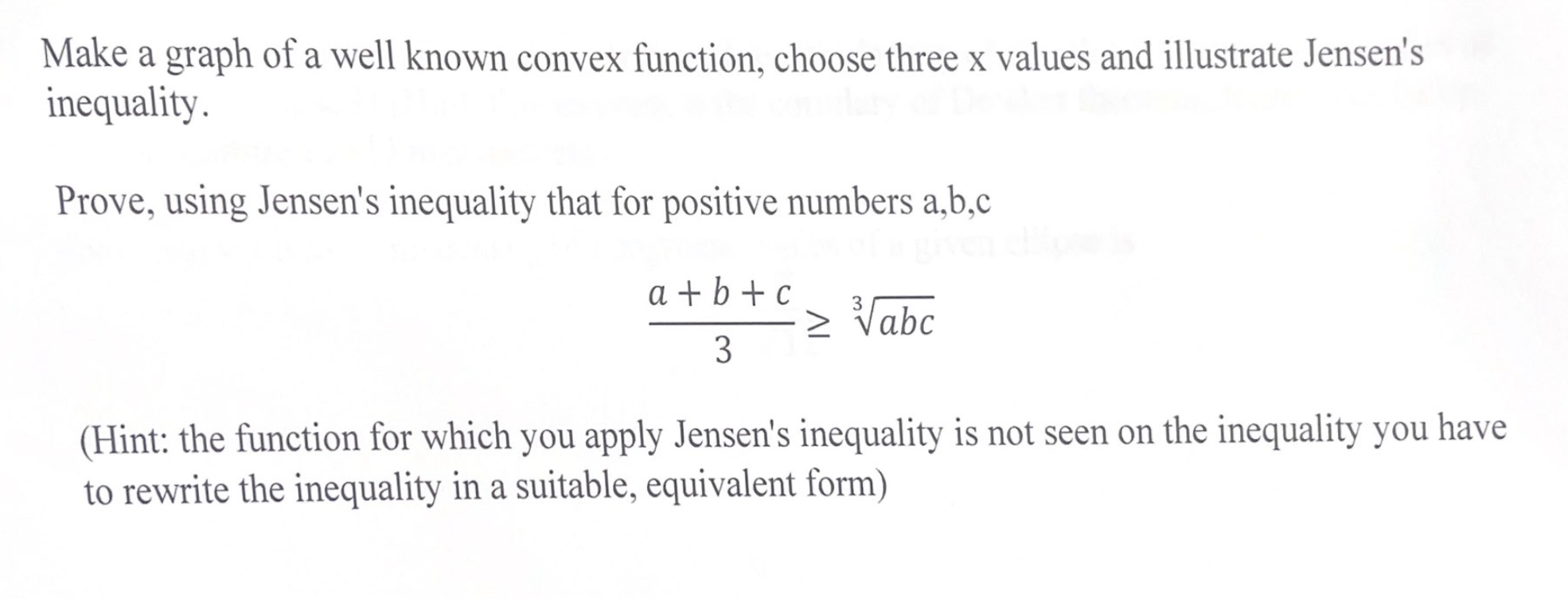 Solved Make a graph of a well known convex function, choose | Chegg.com