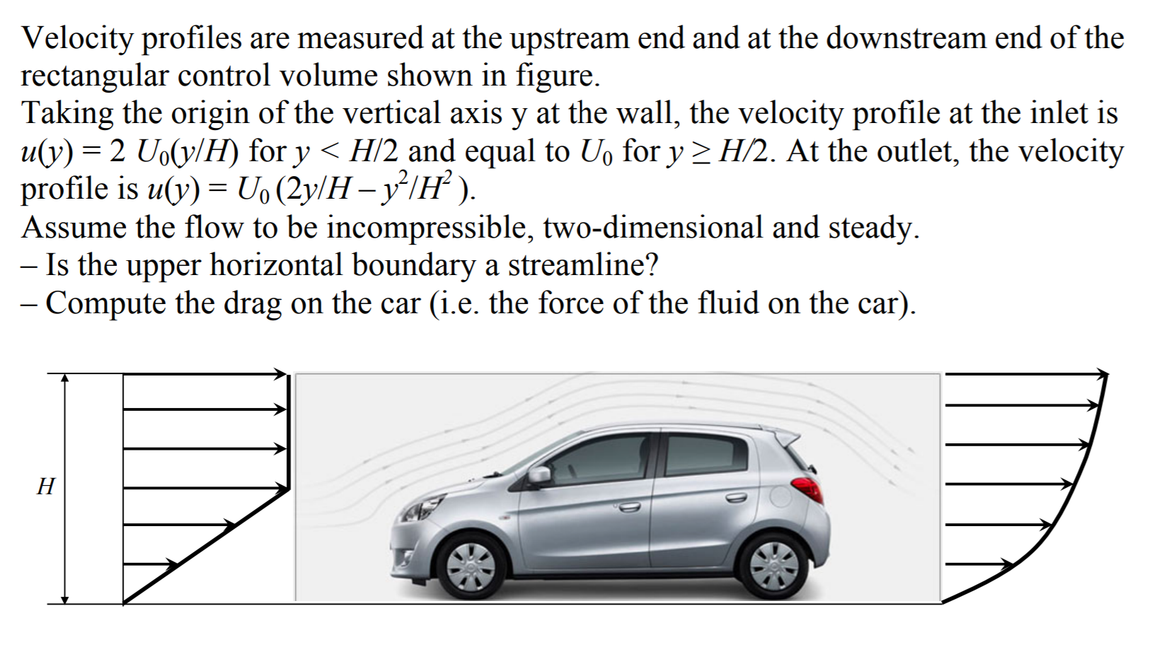 Solved Velocity profiles are measured at the upstream end | Chegg.com