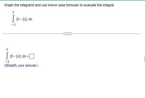 Solved Graph the integrand and use known area formulas to | Chegg.com