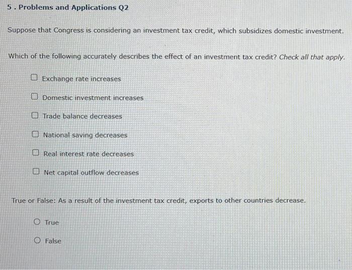 Solved 5. Problems and Applications Q2 Suppose that Congress | Chegg.com