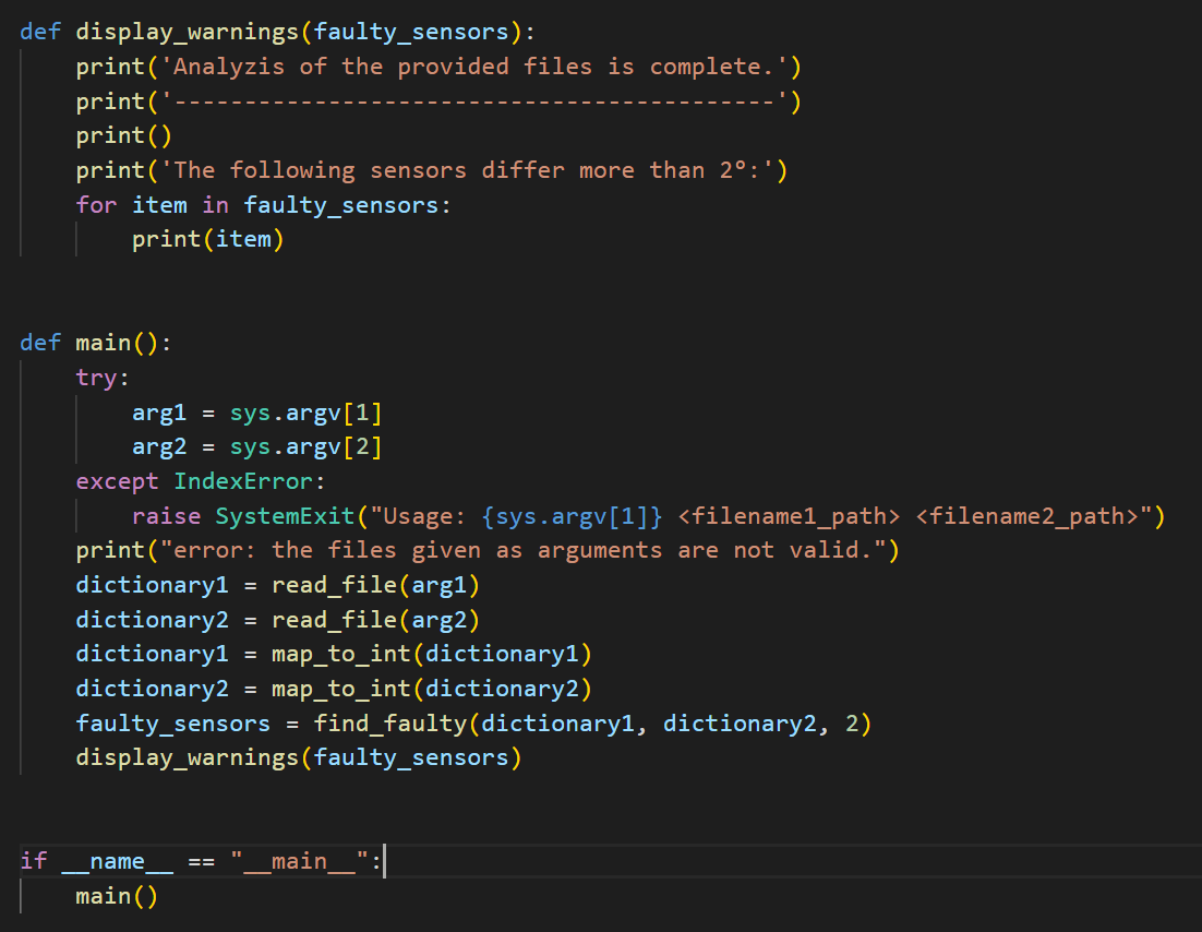 Solved display_warnings(faulty_sensors) sensors. The | Chegg.com