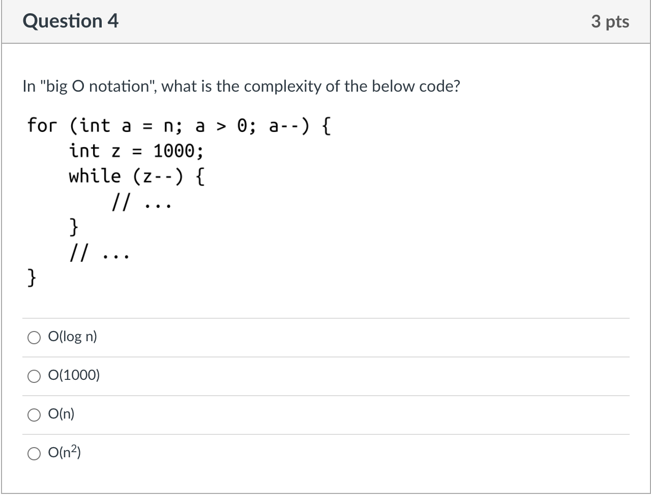 Solved Question 1 3 pts Consider an algorithm that requires | Chegg.com Solved Question 1 3 pts Consider an algorithm that requires | Chegg.com