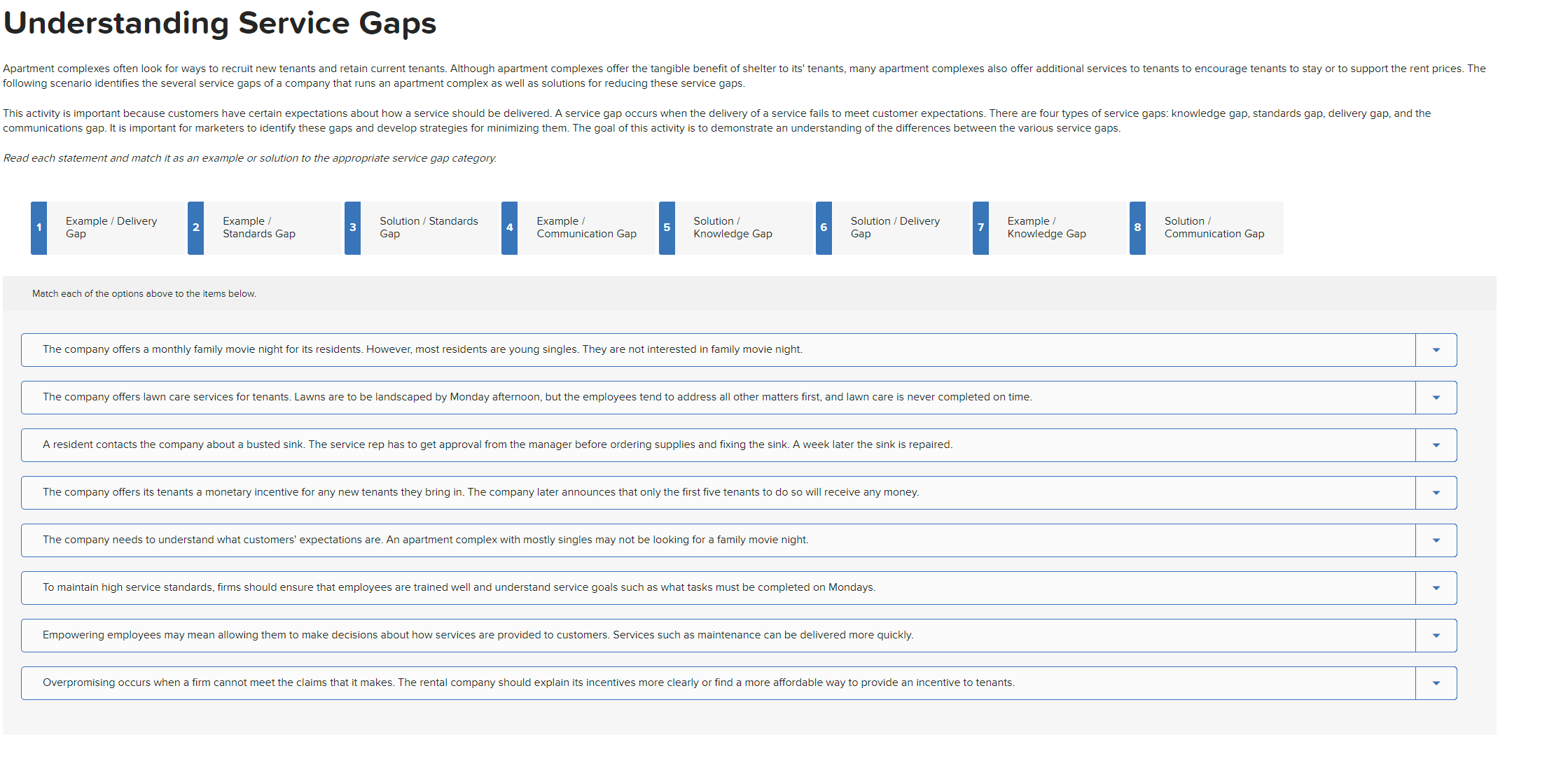 Solved Read each statement and match it as an example or | Chegg.com