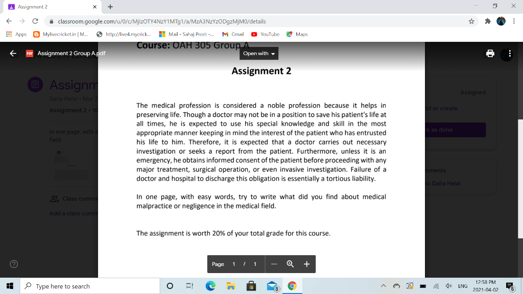 Solved Assignment 2 X + C * : Apps Maps | Chegg.com