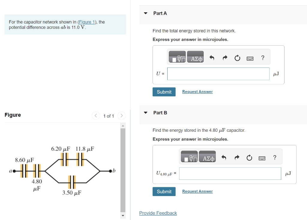 Solved For the capacitor network shown in , the potential | Chegg.com