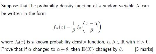 Solved Suppose that the probability density function of a | Chegg.com