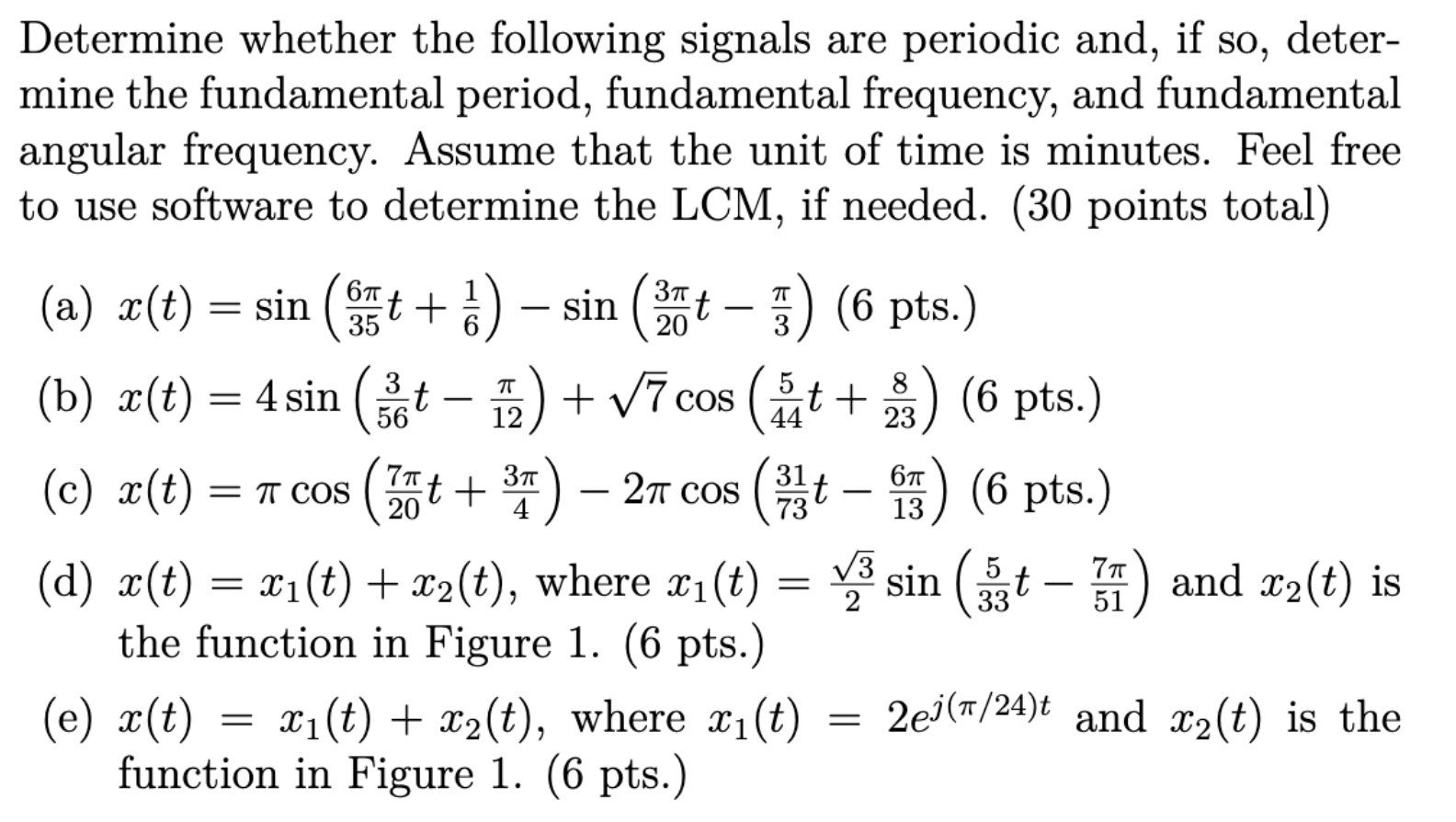 Solved Determine whether the following signals are periodic | Chegg.com