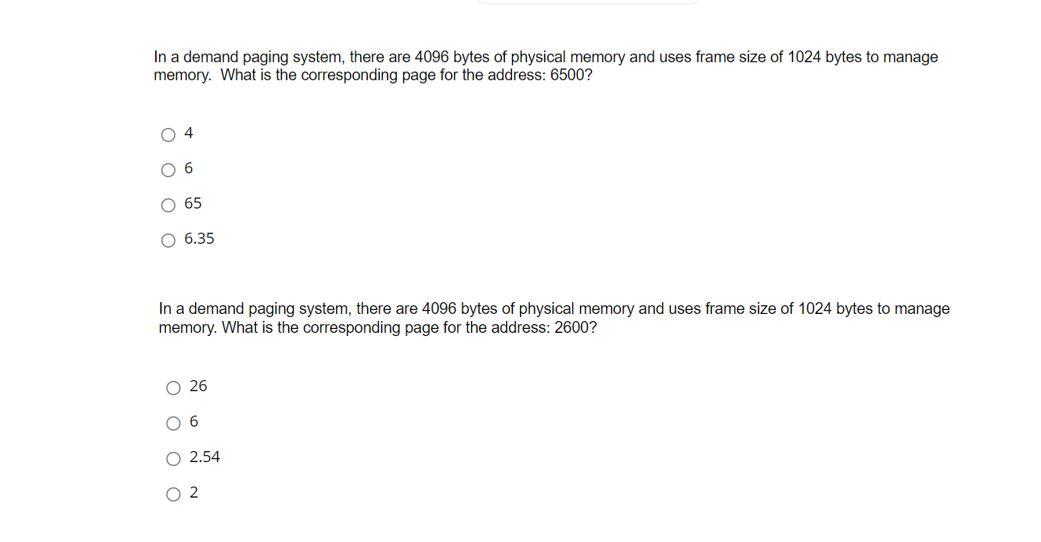Solved In a demand paging system, there are 4096 bytes of | Chegg.com