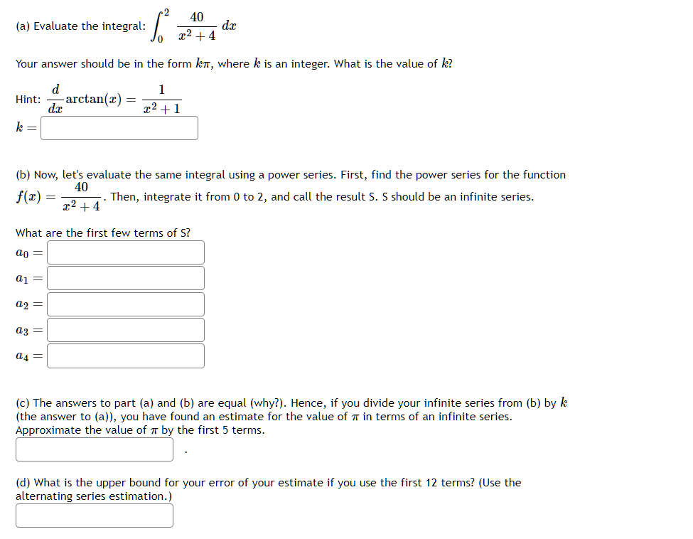 Solved (a) Evaluate the integral: | Chegg.com