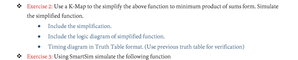 Solved f(A,B,C,D)=(B'+C).(A+C+D').(A+B+D') • Exercise 2: | Chegg.com