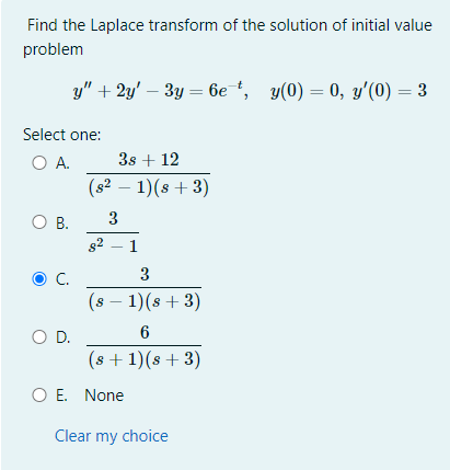 Find the Laplace transform of the solution of initial | Chegg.com