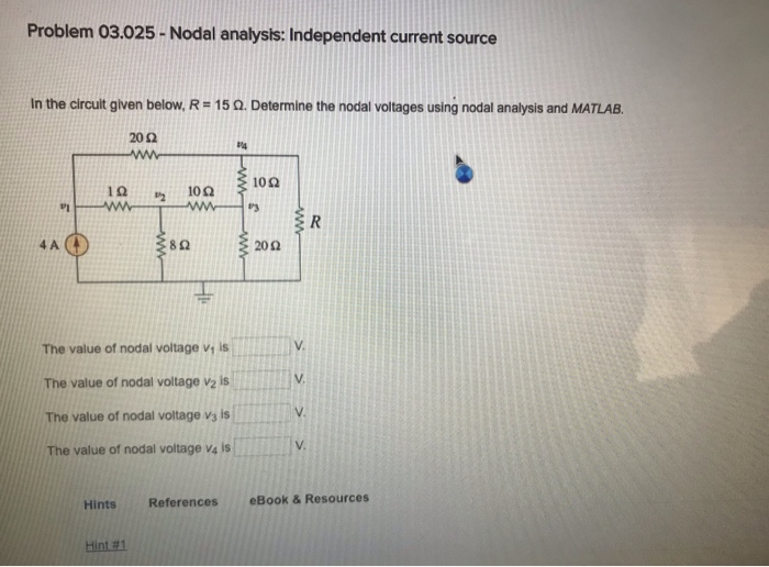 Solved Problem 03.025-Nodal analysis: Independent current | Chegg.com