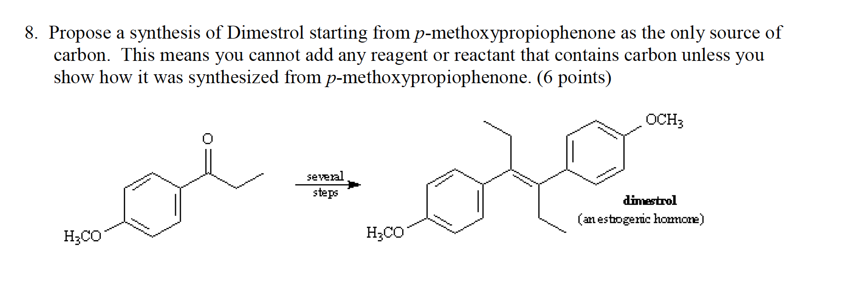 Solved 8. Propose a synthesis of Dimestrol starting from | Chegg.com
