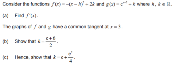 Solved Consider the functions f(x) = -(x – h)? + 2k and g(x) | Chegg.com