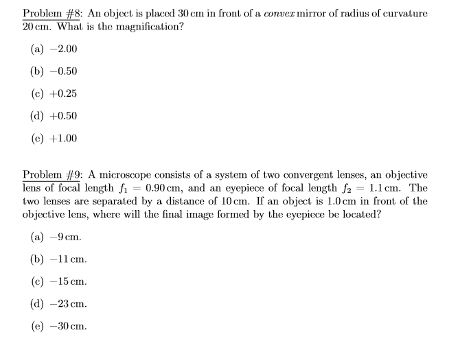 Solved Problem #8: An object is placed 30 cm in front of a | Chegg.com