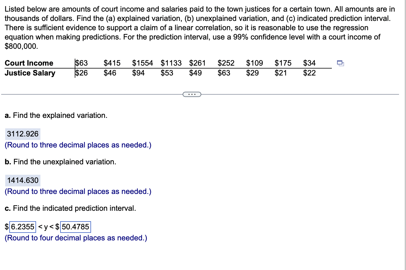 Solved Listed below are amounts of court income and salaries | Chegg.com