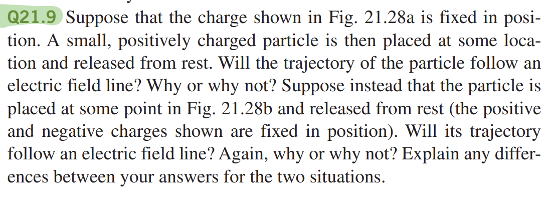 Solved Q21.9 Suppose that the charge shown in Fig. 21.28a is | Chegg.com