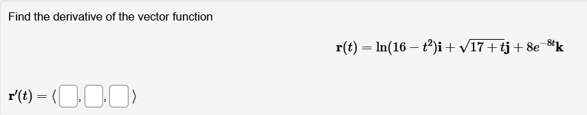 Solved Find the derivative of the vector function | Chegg.com