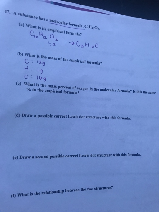 Solved A substance has a molecular formula, C_6H_12O_2 (a) | Chegg.com