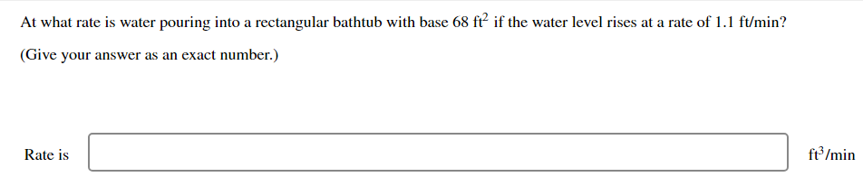 Solved At what rate is water pouring into a rectangular | Chegg.com