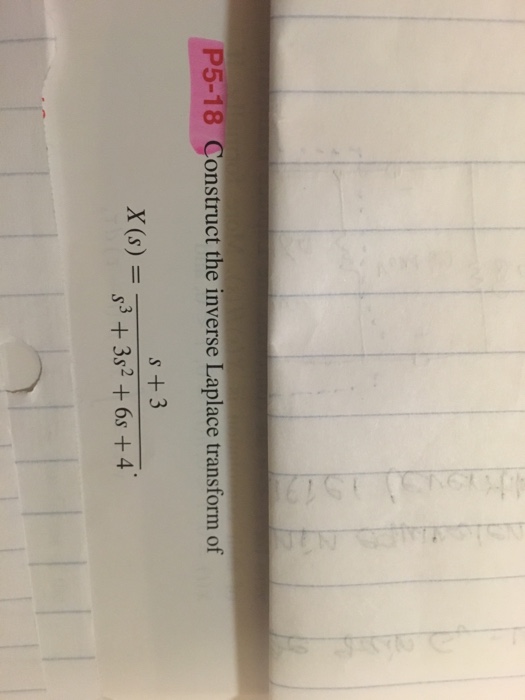 Solved Construct the inverse Laplace transform of X(s) = s | Chegg.com Solved Construct the inverse Laplace transform of X(s) = s | Chegg.com