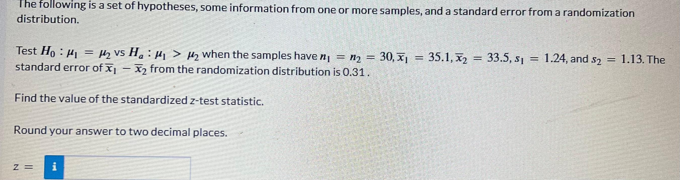 Solved The Following Is A Set Of Hypotheses Some