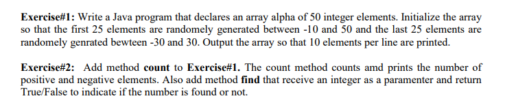 Solved Exercise#1: Write a Java program that declares an | Chegg.com