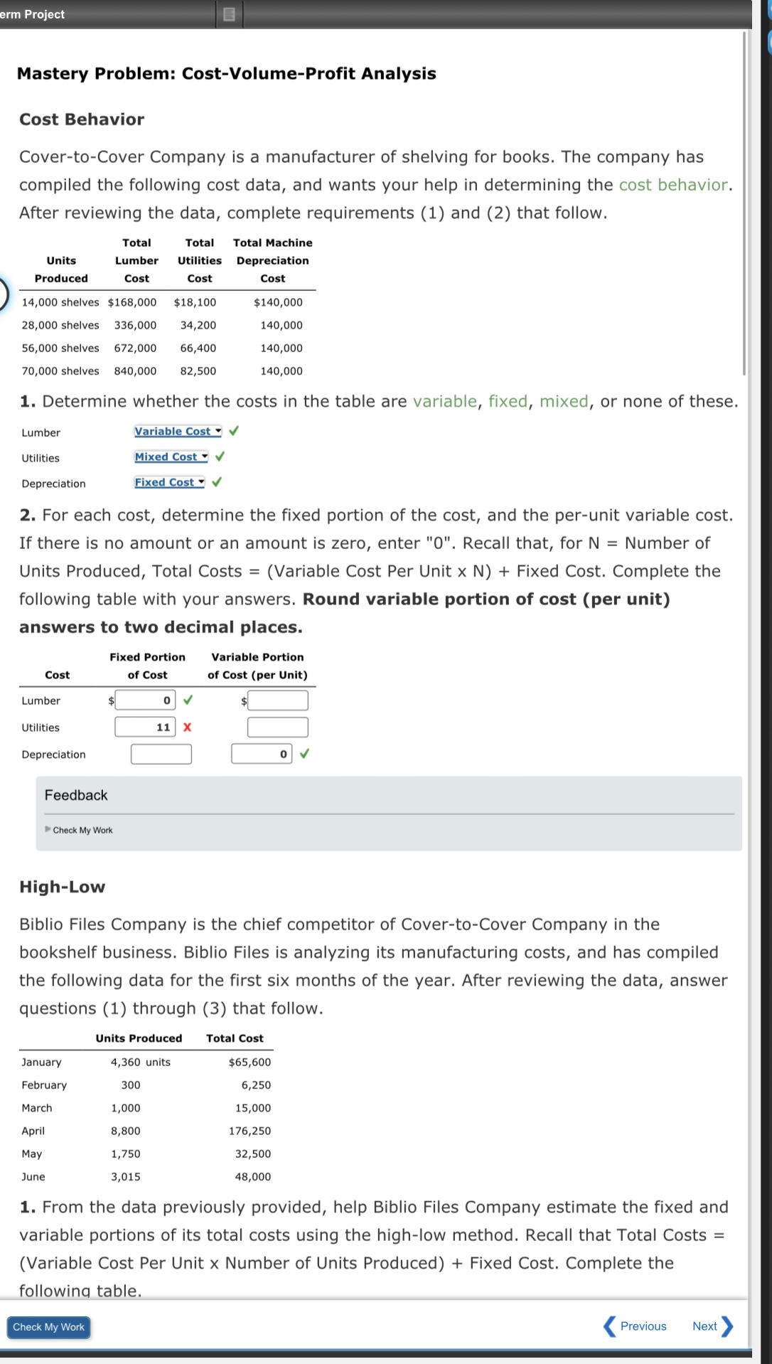 Solved Mastery Problem: Cost-Volume-Profit Analysis Cost | Chegg.com