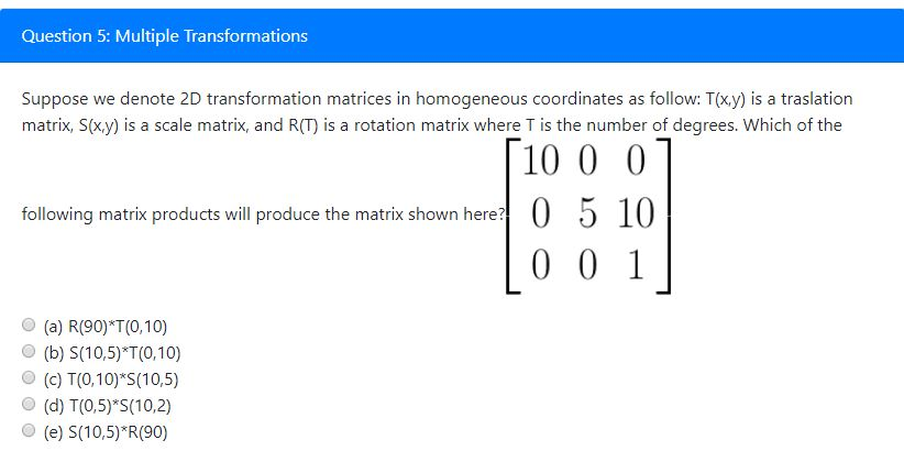 Solved Question 5: Multiple Transformations Suppose we | Chegg.com