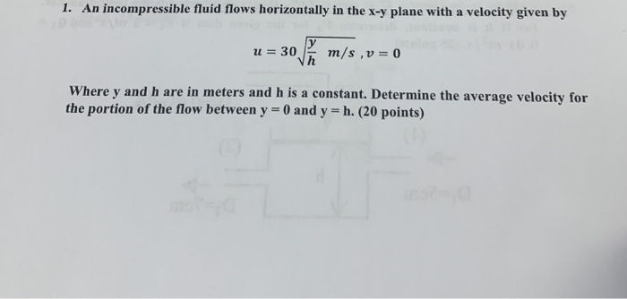 Solved 1. An incompressible fluid flows horizontally in the | Chegg.com