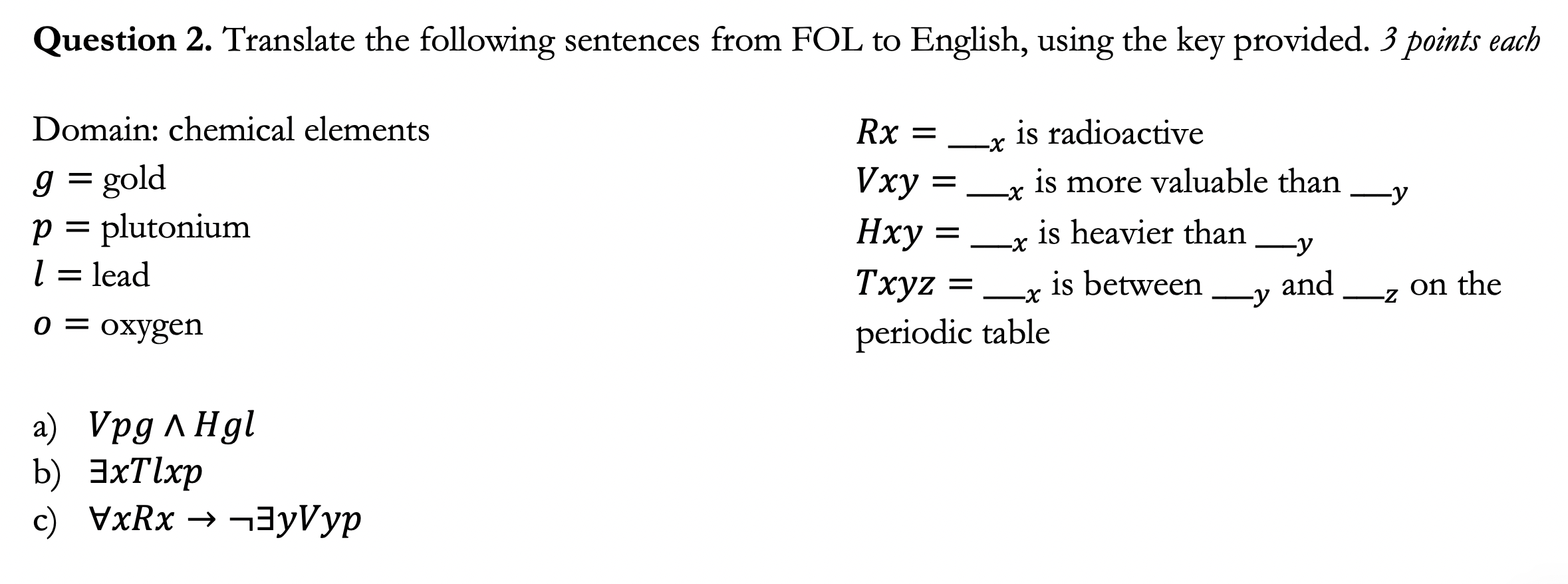 Question 2. Translate the following sentences from | Chegg.com