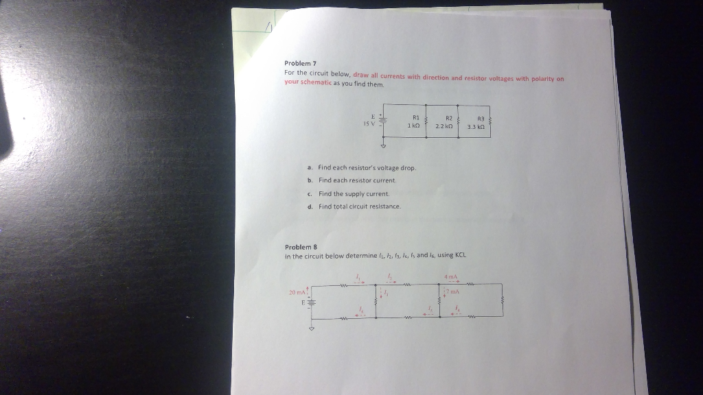 Solved Problem 7 For the circuit below, draw all currents | Chegg.com
