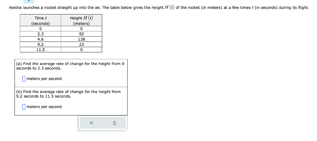 Solved Keisha launches a rocket straight up into the air. | Chegg.com