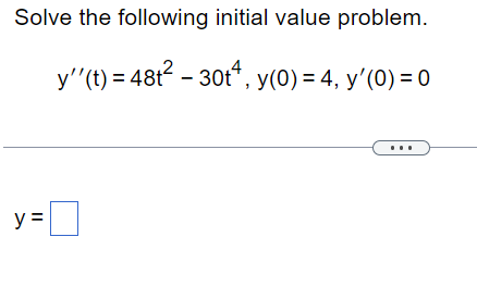 Solve the following initial value problem. | Chegg.com