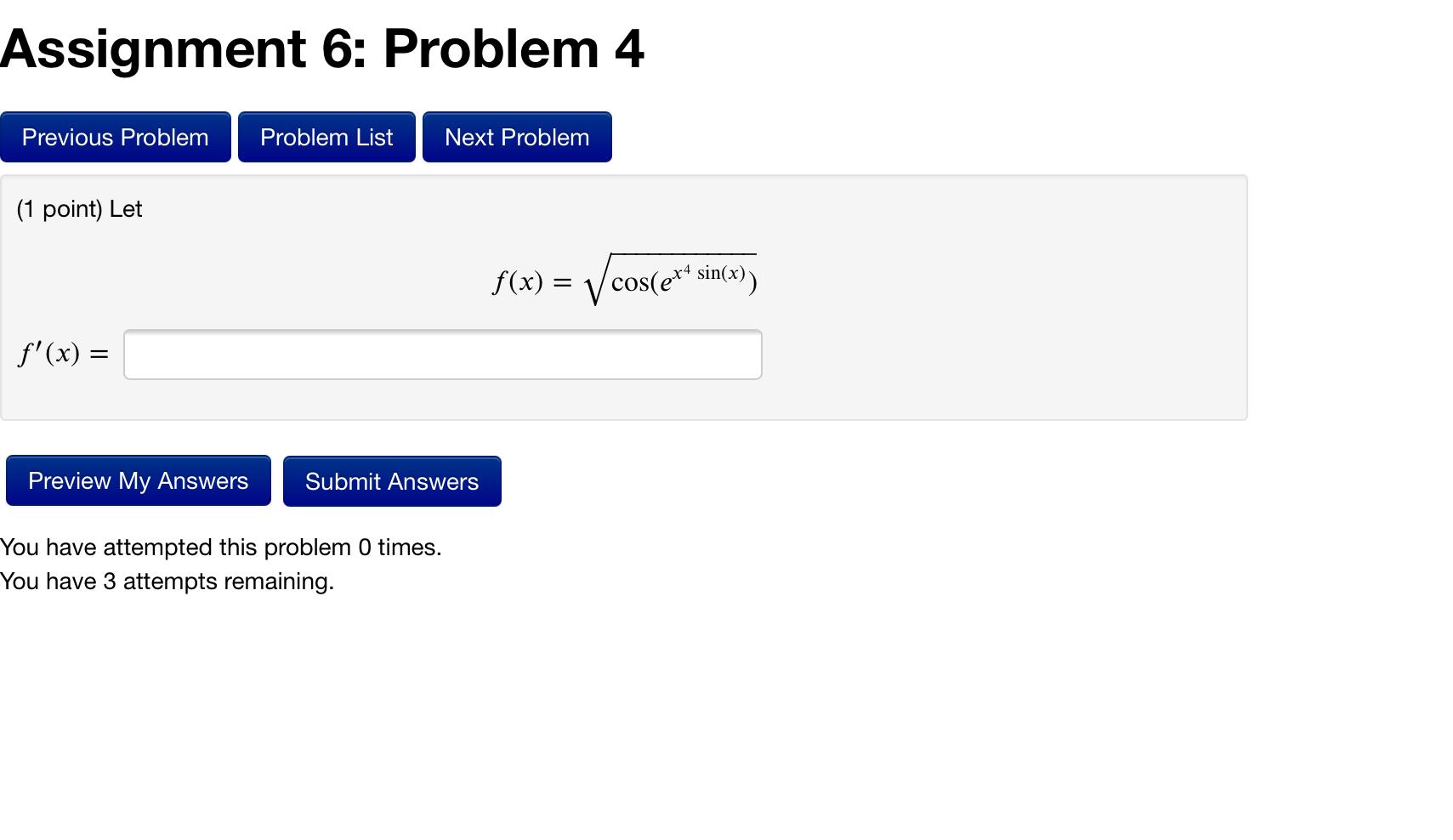 Solved Assignment 6: Problem 4 (1 point) Let | Chegg.com