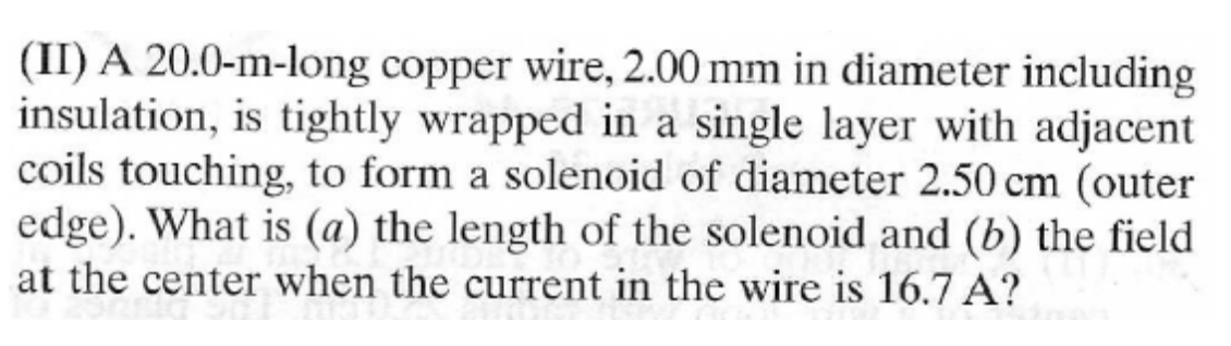 Solved (II) A 20.0-m-long copper wire, 2.00 mm in diameter | Chegg.com