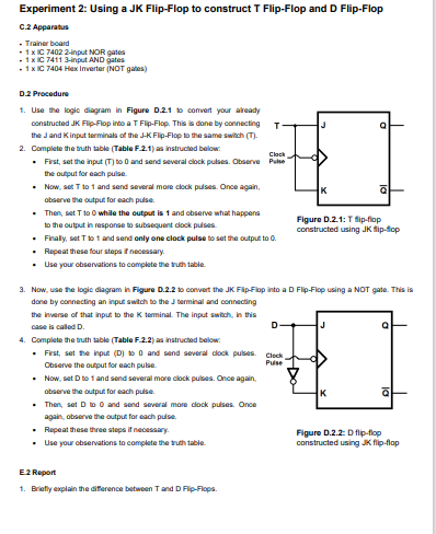 Solved Lab 7: Introduction to Flip-Flops and Shift Registers | Chegg.com