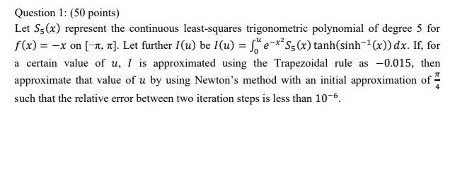 Solved Let 𝑆5 (𝑥) represent the continuous least-squares | Chegg.com